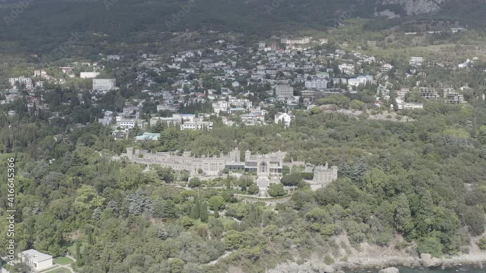 D-Log. Alupka, Crimea. Vorontsov Palace. 19th century Gothic mansion ...