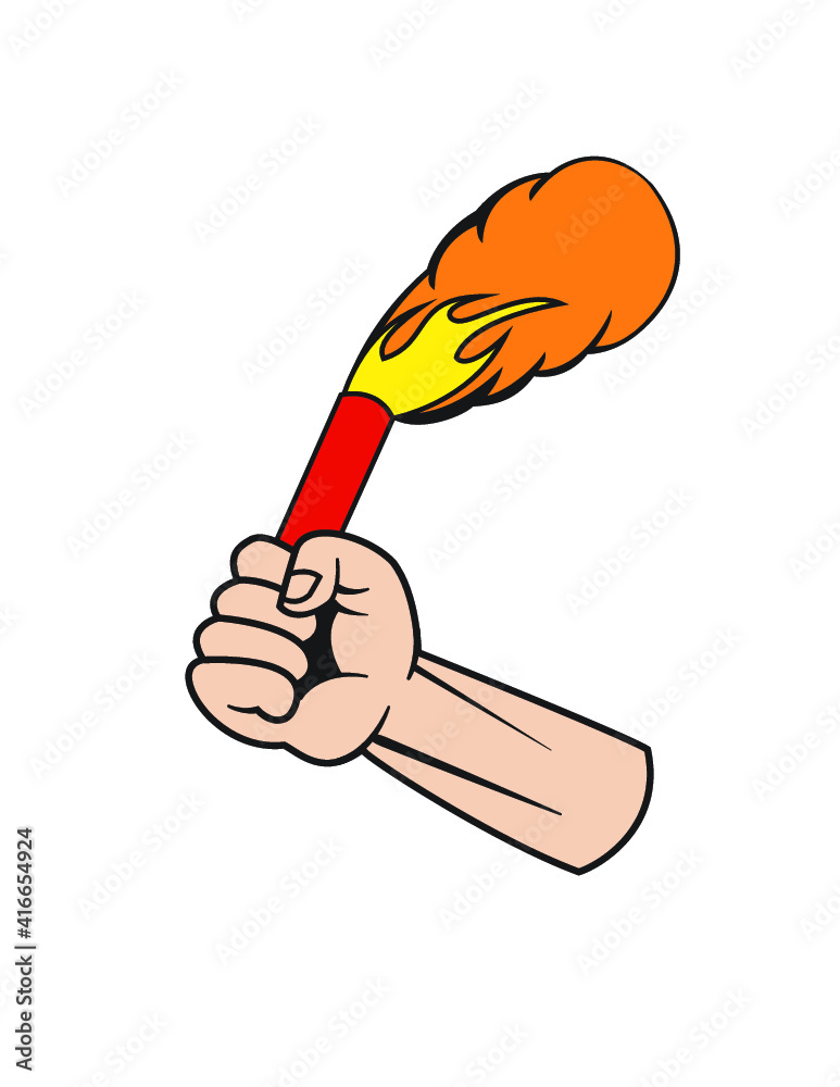 Hand Holding a Flare vector de Stock | Adobe Stock