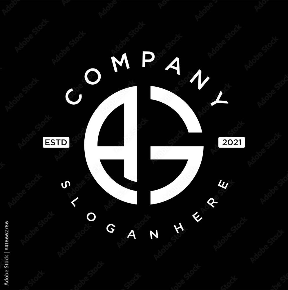 letter AG circular logo design vector image , letter ag circle logo ...