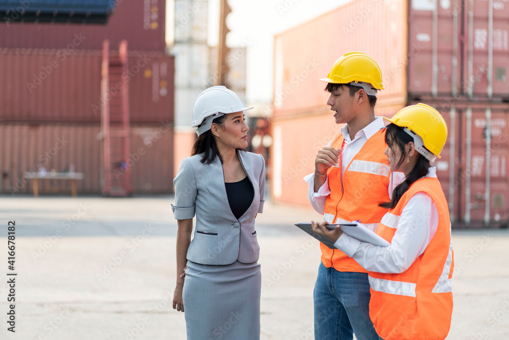 Group of colleagues used hi-five hands, the team worked together ...
