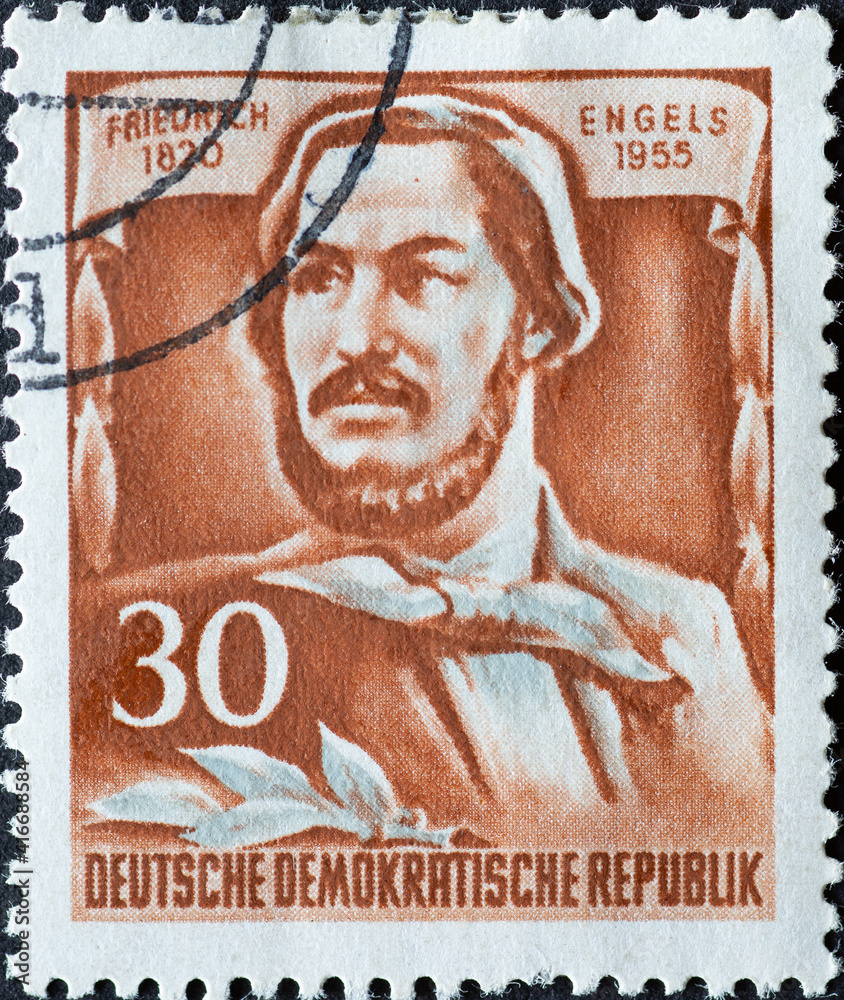 GERMANY, DDR - CIRCA 1955 : a postage stamp from Germany, GDR showing a portrait of the ...