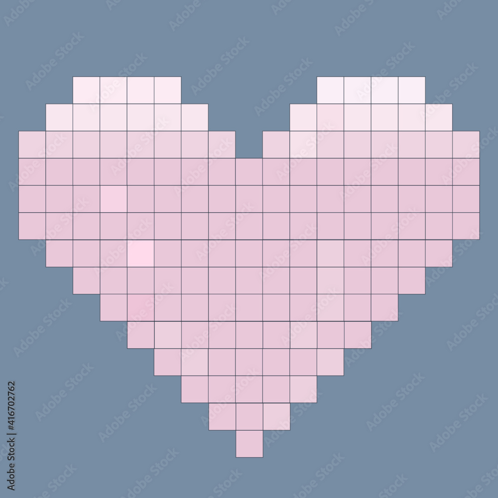 8-bit heart - pixel art [vector] Stock Vector | Adobe Stock