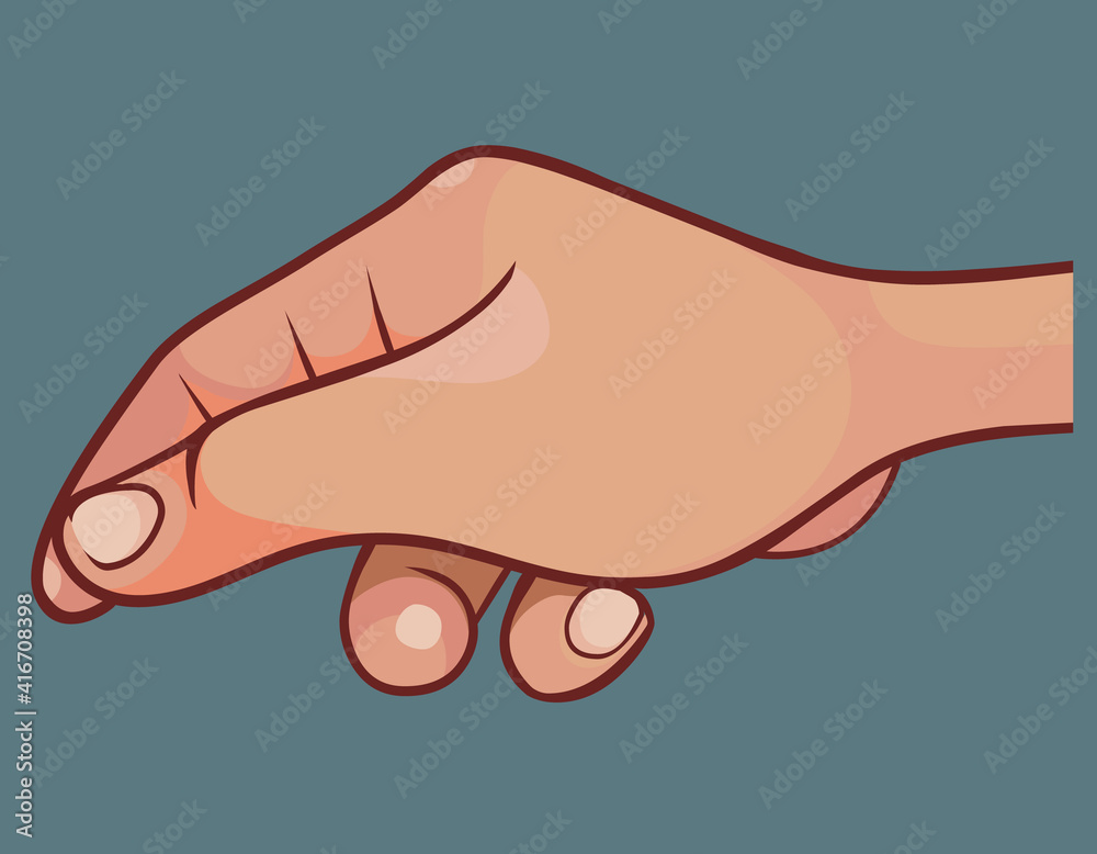 cartoon human hand taking something with two fingers Stock Vector ...