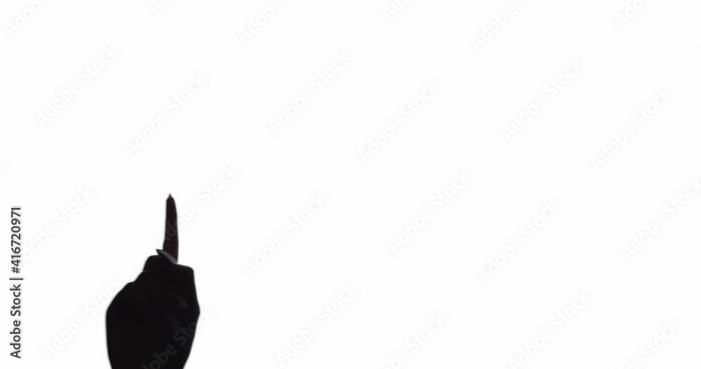 Hand silhouette. Virtual choice. Smart application. Dark contrast ...