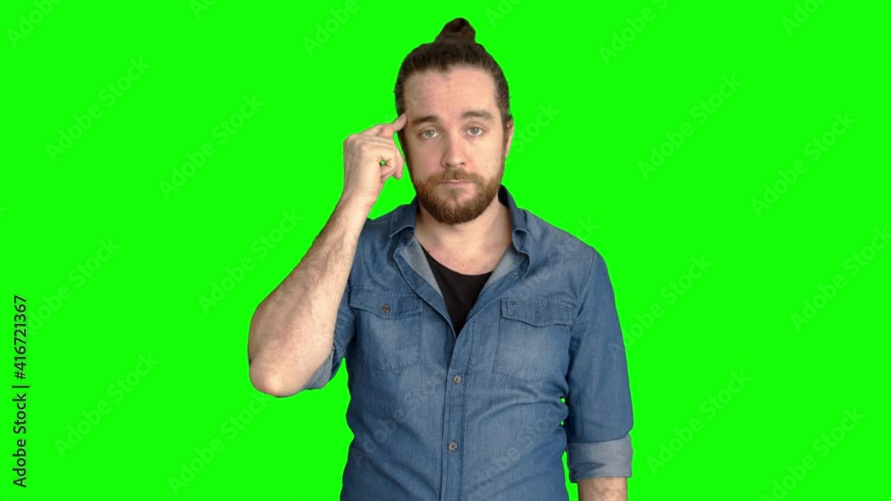 "You are nuts". Green screen. Italian hand gesture with fingers ...