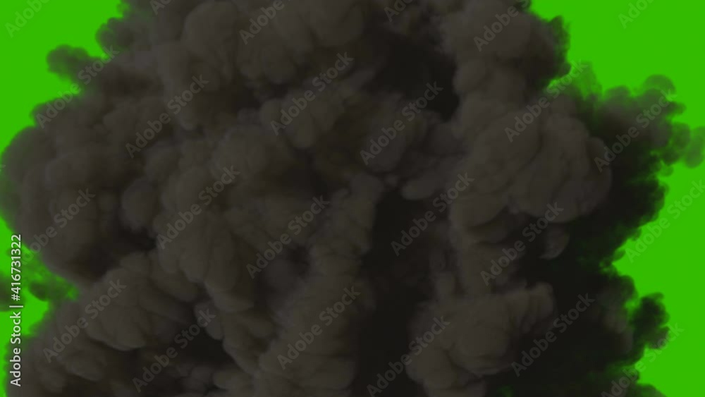 A giant explosion with a lot of smoke. A huge explosion with thick ...