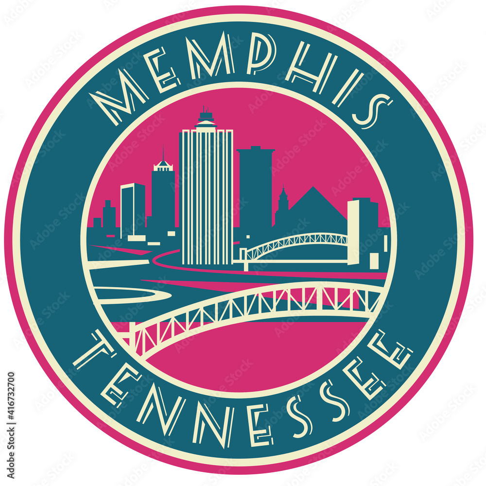 Memphis skyline symbol Stock Vector | Adobe Stock