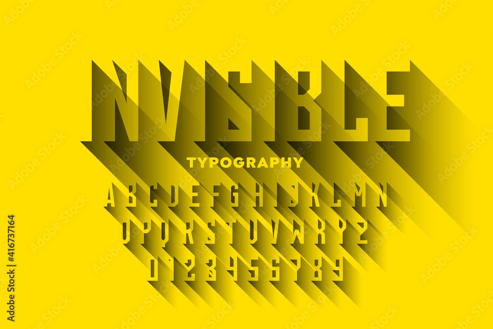 Poster Invisible style font, typography design, alphabet letters and ...