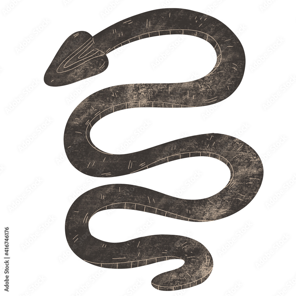 Raster realistic snake. Illustration can be used for party invitation ...