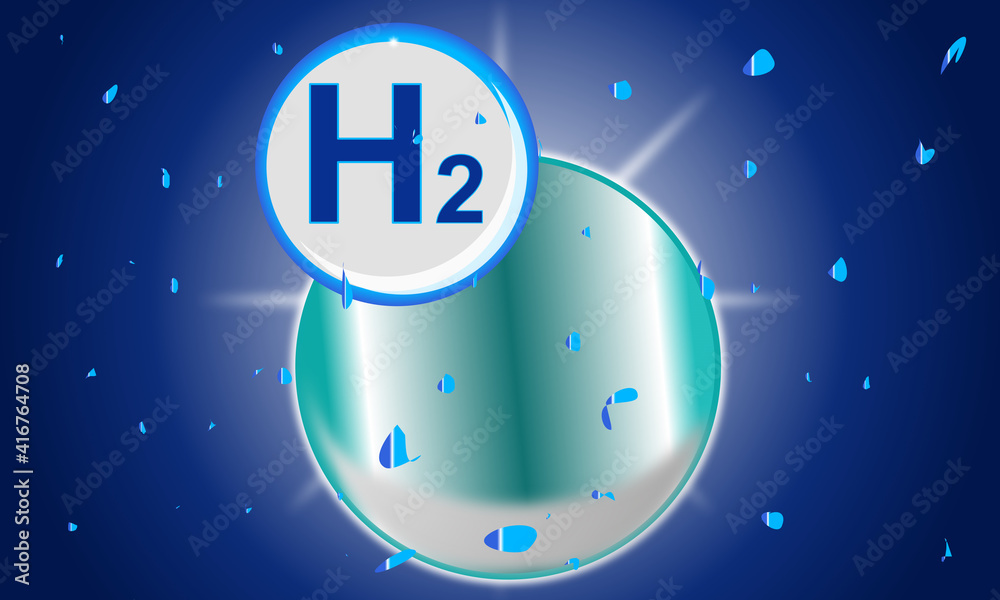 Zwei Kreise in grün und blau und diverse Wasserzeichen als Symbol für ...