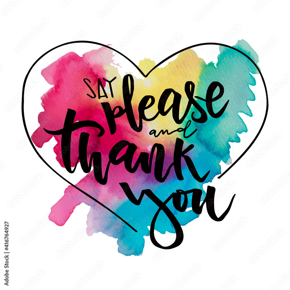 poster design. watercolor heart. with handwritten phrase that says SAY ...