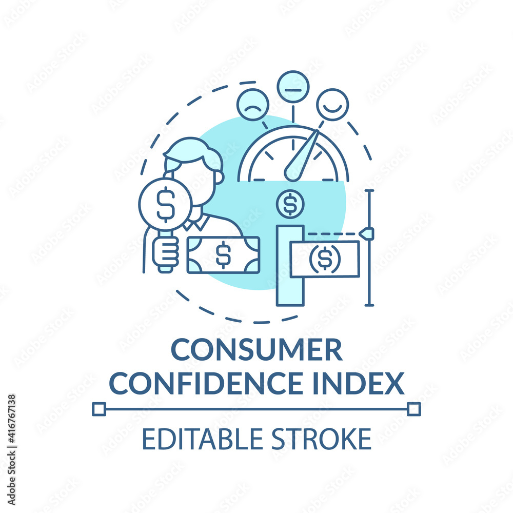Consumer confidence index concept icon. Financial situation of ...