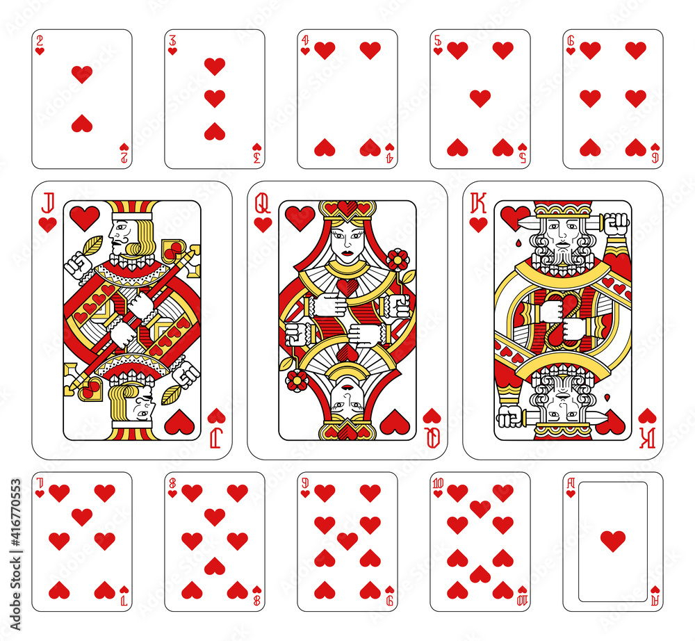 Red Heart Playing Card