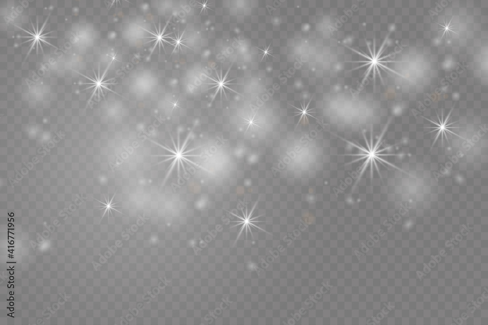 Glow light effect. Vector illustration. Christmas flash dust. White ...