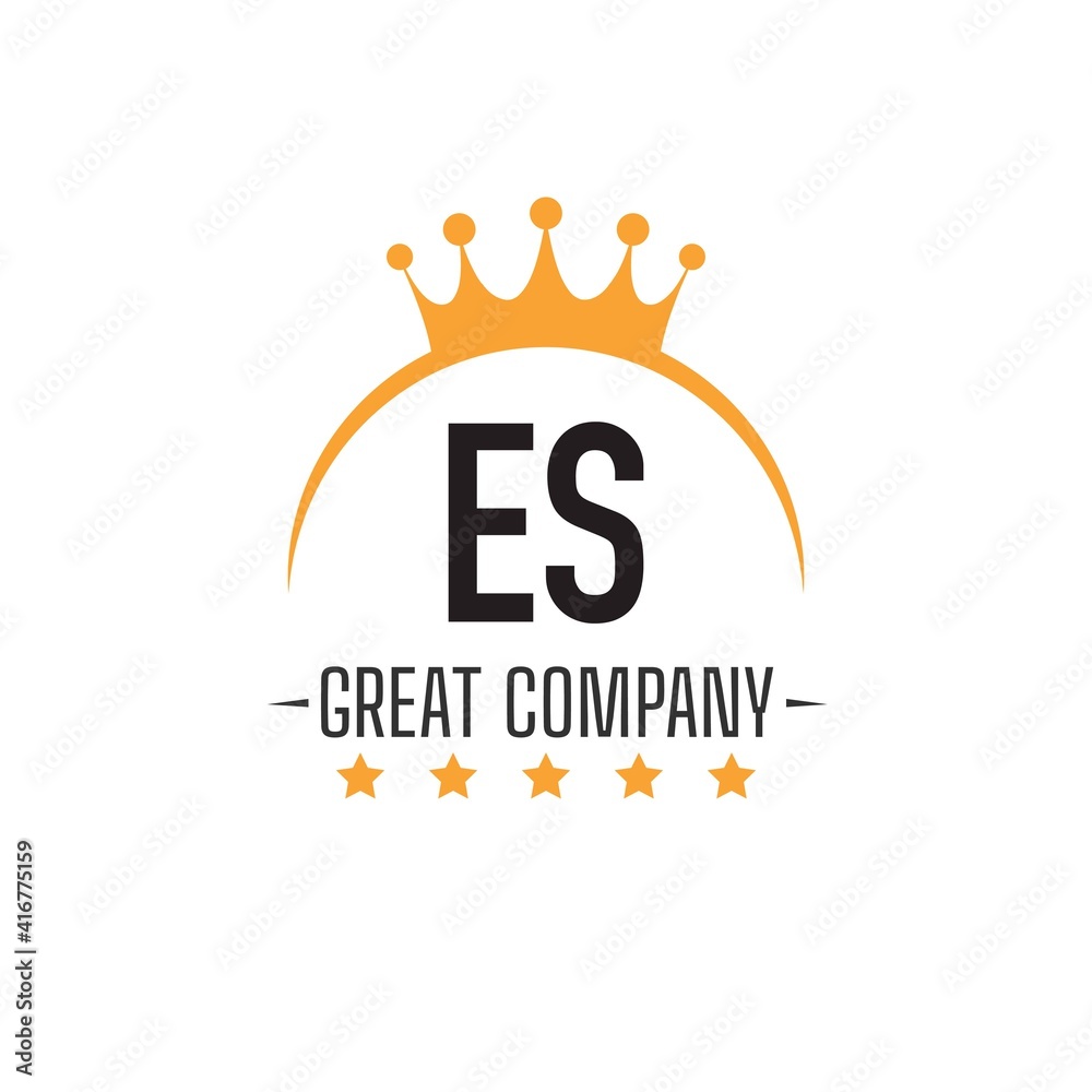 Initial Letter ES King Design Logo Concept, King Logo. Stock Vector ...