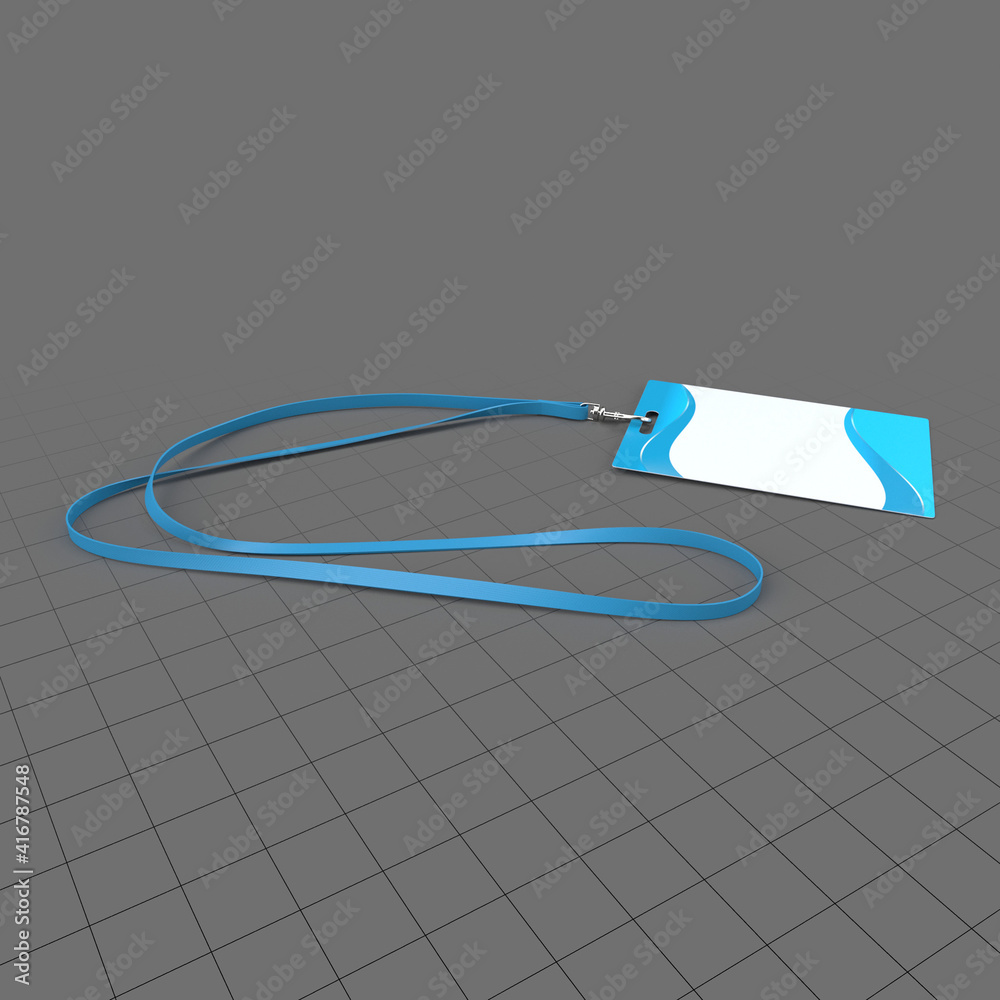 Identity card on strap 1 Stock 3D asset | Adobe Stock