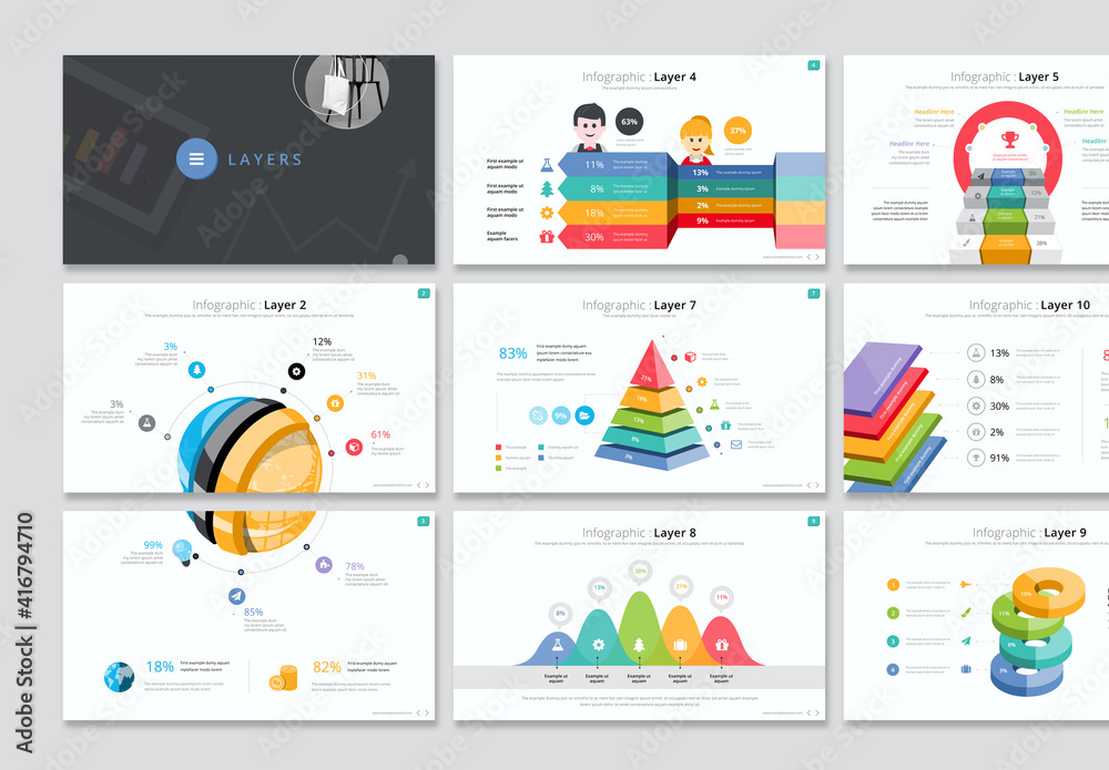 Layer Infographic Presentation Layout Stock Template | Adobe Stock