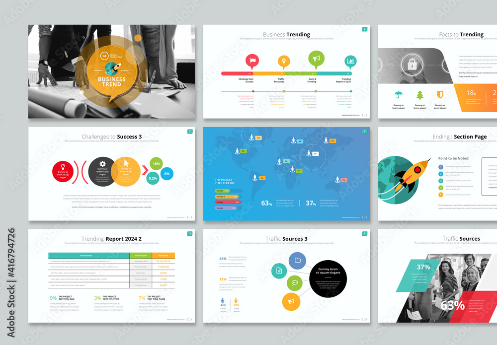 Business Trend Presentation Layout Stock Template | Adobe Stock