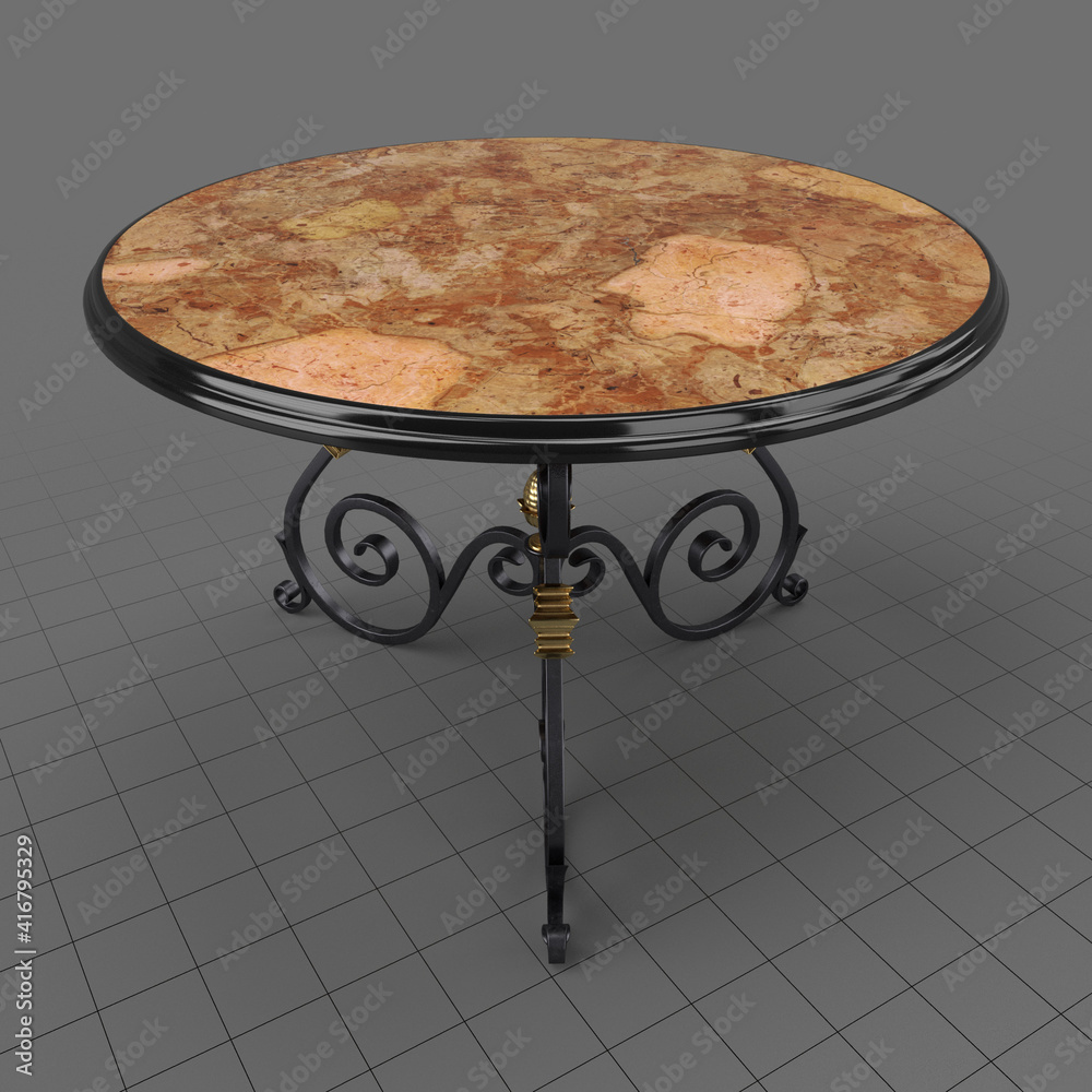 Round wrought iron table Stock 3D asset | Adobe Stock