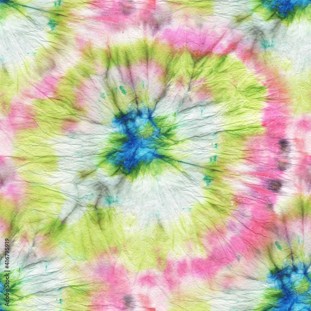 Psychedelic Bright Tie Dye Spiral. Tie Circular Paint. Rainbow Tie Dye Spiral. Cool 1960 Artwork ...