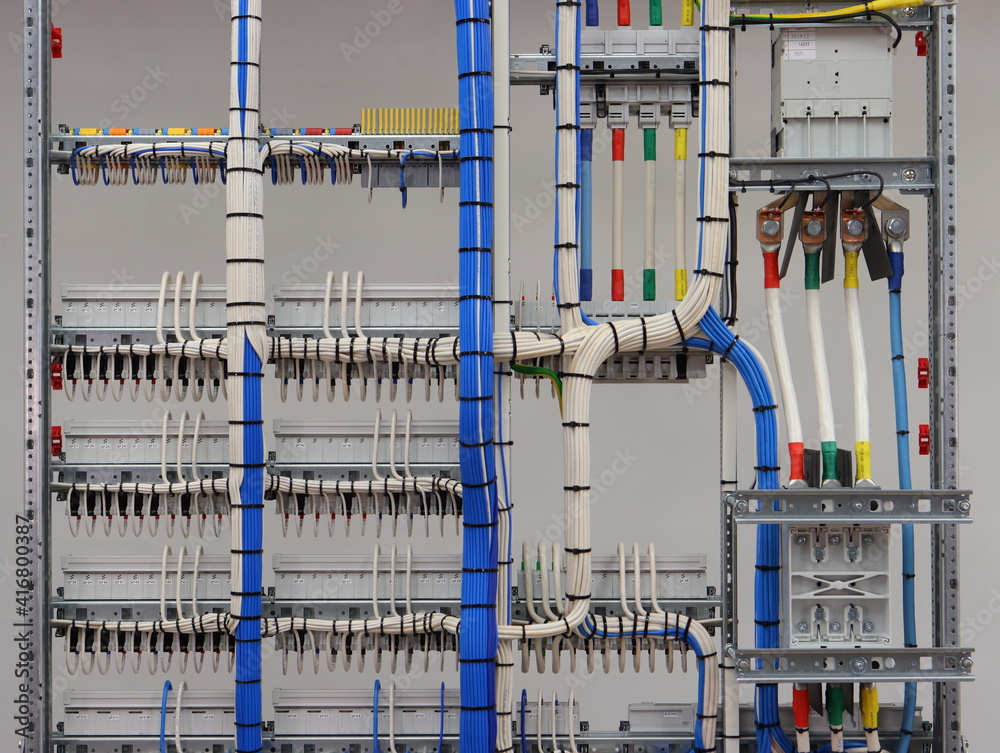 The reverse side of the electric panel for Smart Home apartments.Obata ...