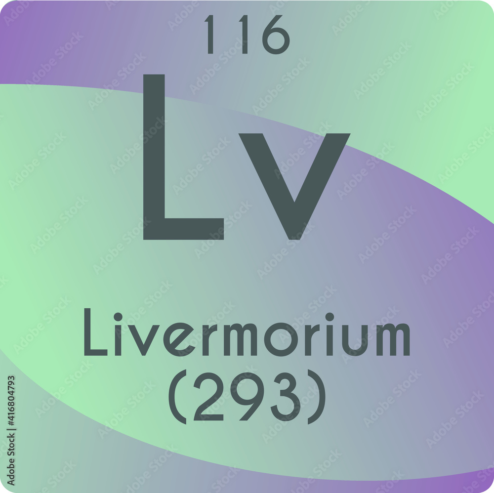 , Livermorium Chemical Element vector illustration diagram, with atomic ...