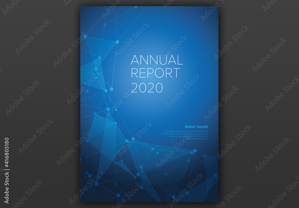 Blue Annual Report Front Cover Page Layout Stock Template | Adobe Stock