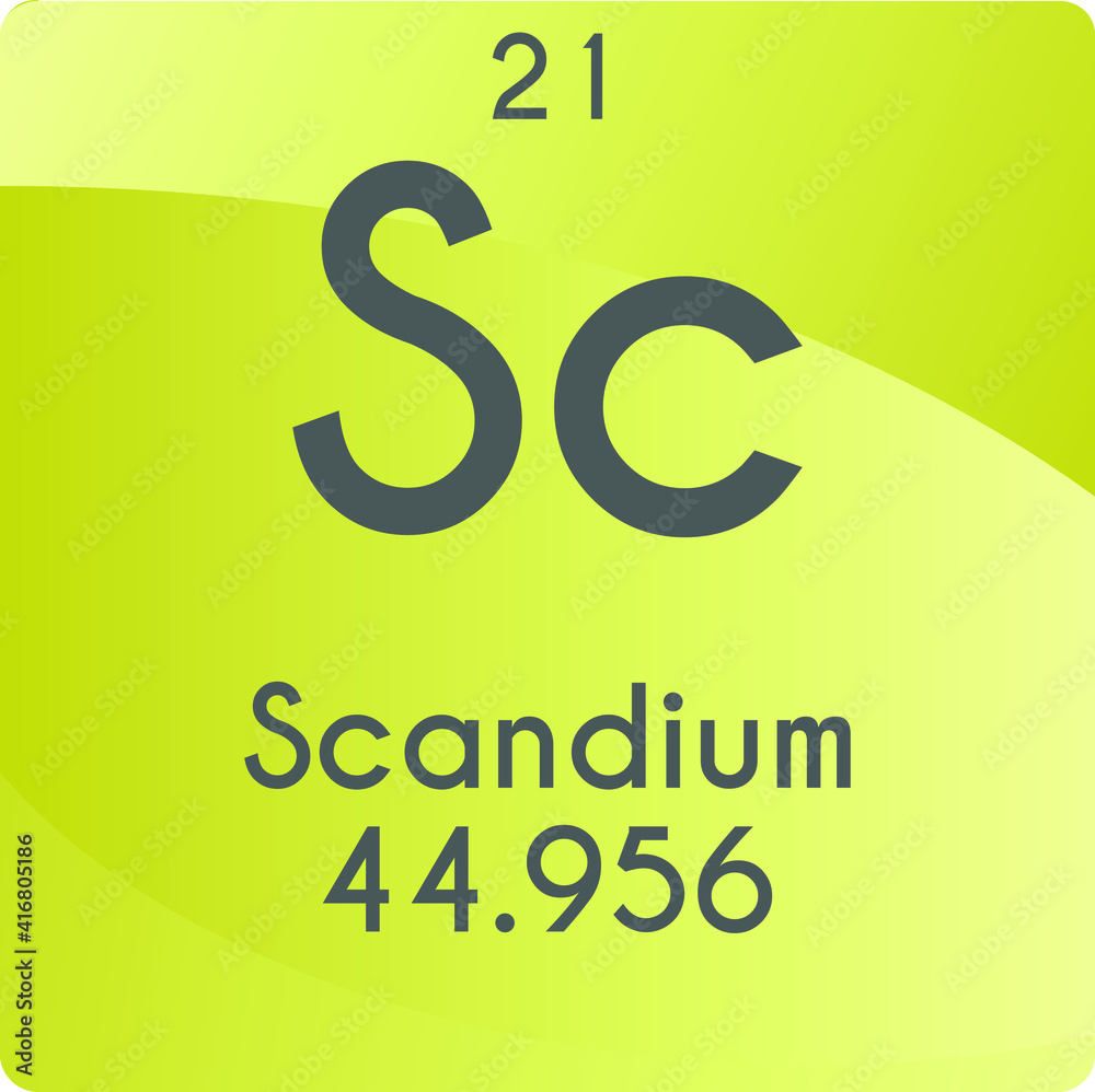 Sc Scandium Transition metal Chemical Element vector illustration ...