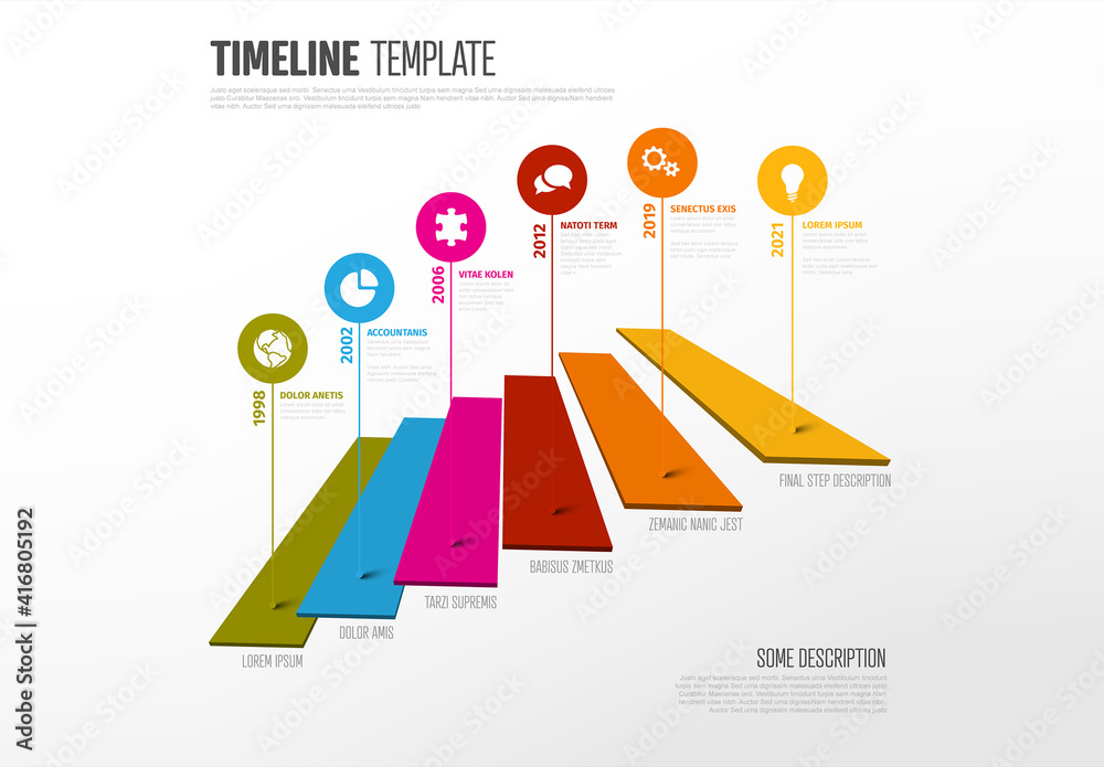 Stairs Infographic Layout with Droplet Pointers Stock Template | Adobe ...