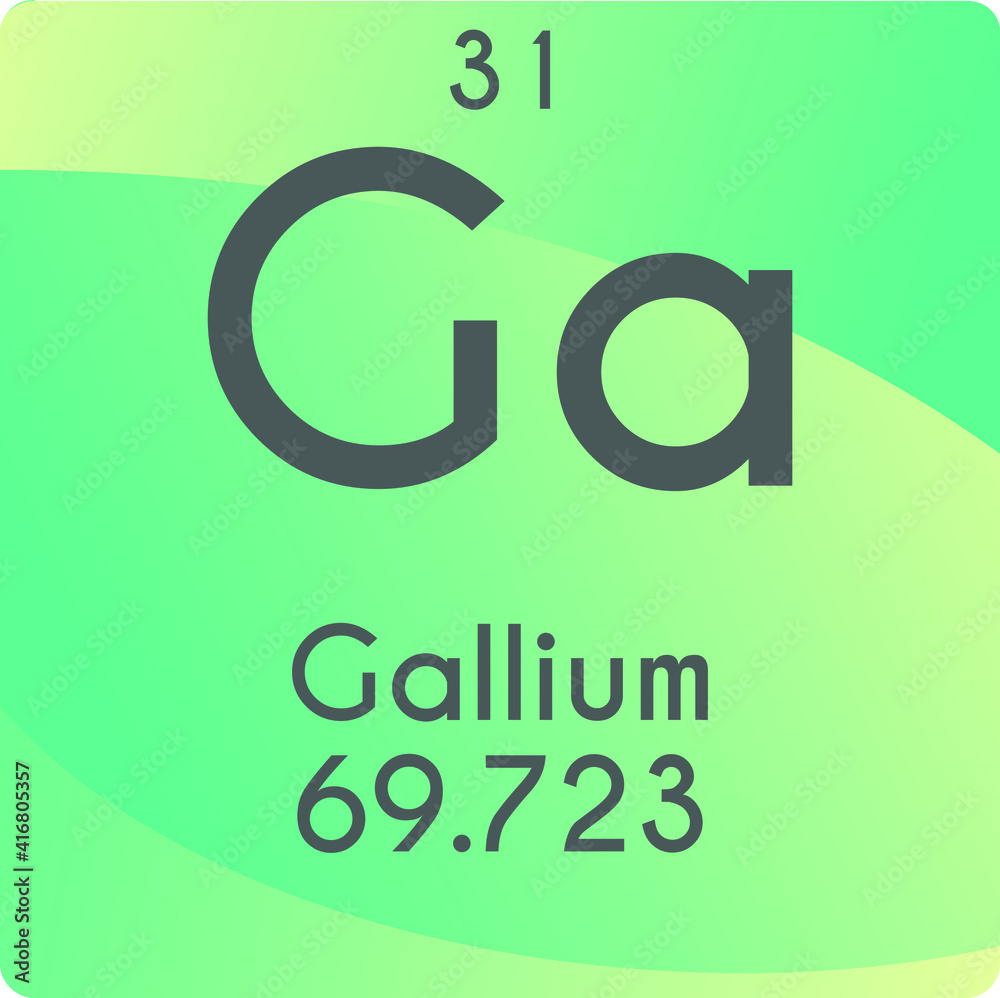 Ga Gallium Post transition metal Chemical Element vector illustration ...