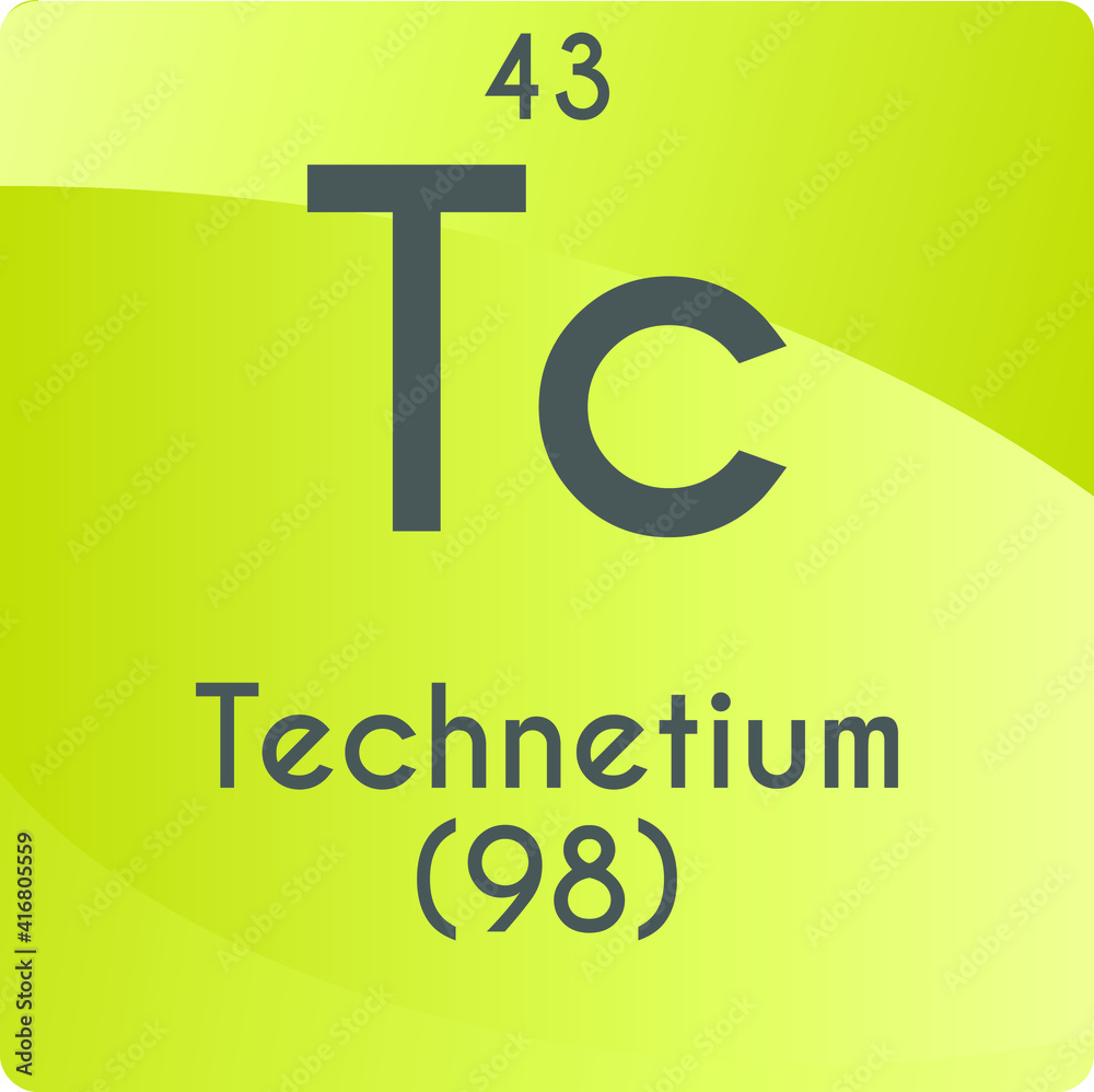 Tc Technetium Transition metal Chemical Element vector illustration ...