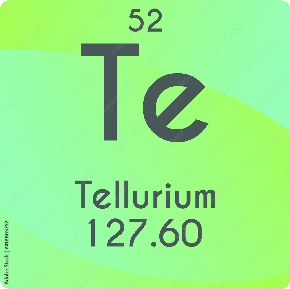 Te Tellurium Metalloid Chemical Element vector illustration diagram ...