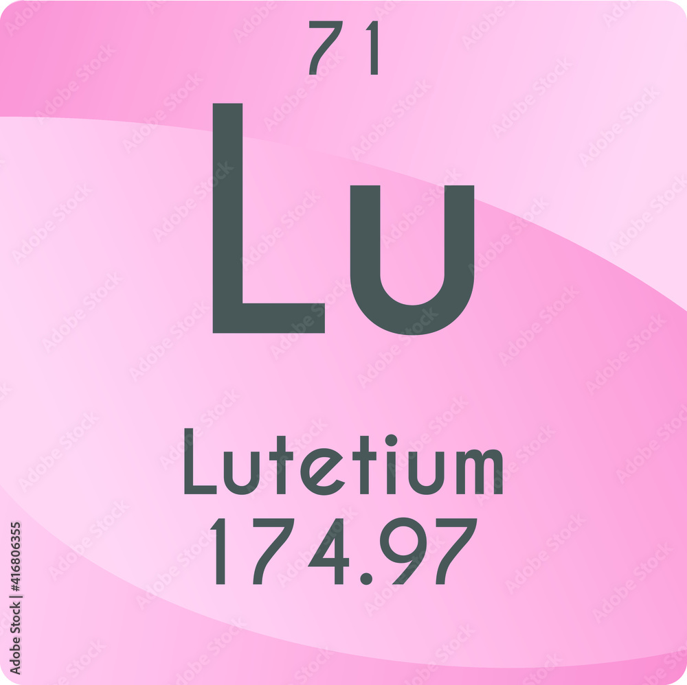 Lu Lutetium Lanthanide Chemical Element vector illustration diagram ...