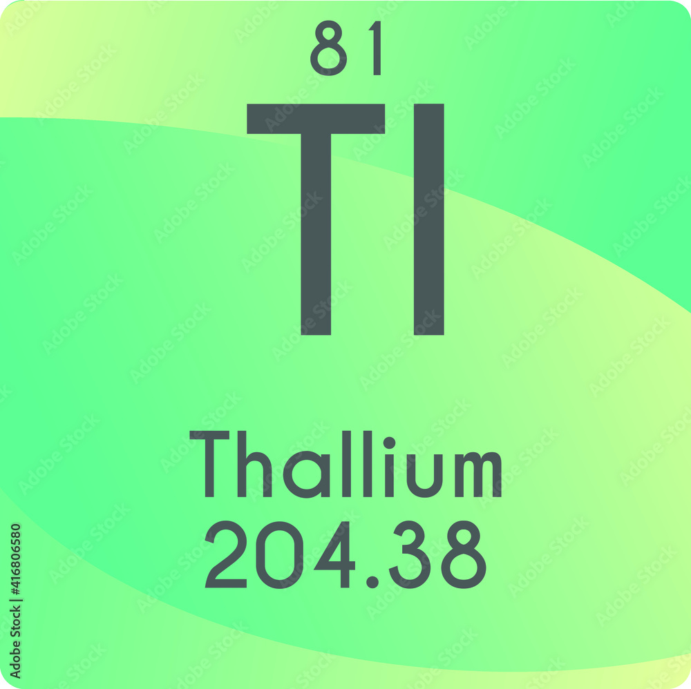 Tl Thallium Post transition metal Chemical Element vector illustration ...