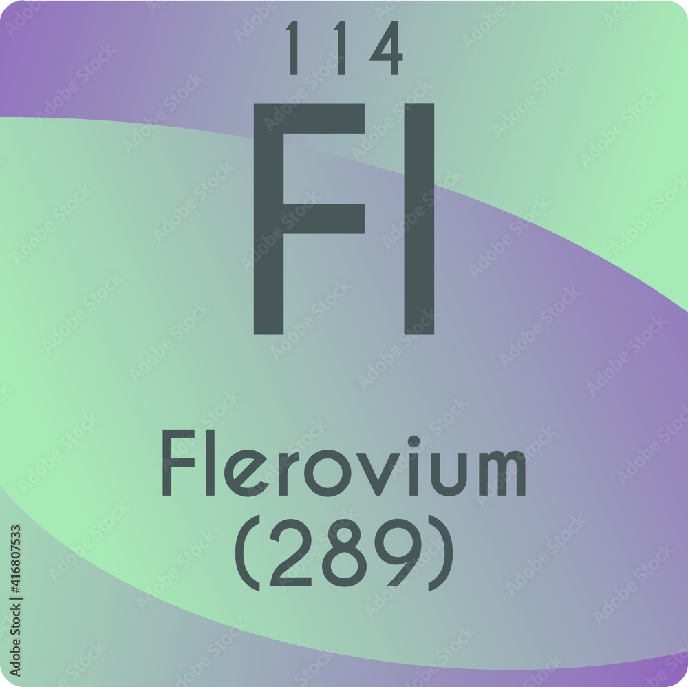 Fl Flerovium Chemical Element vector illustration diagram, with atomic ...