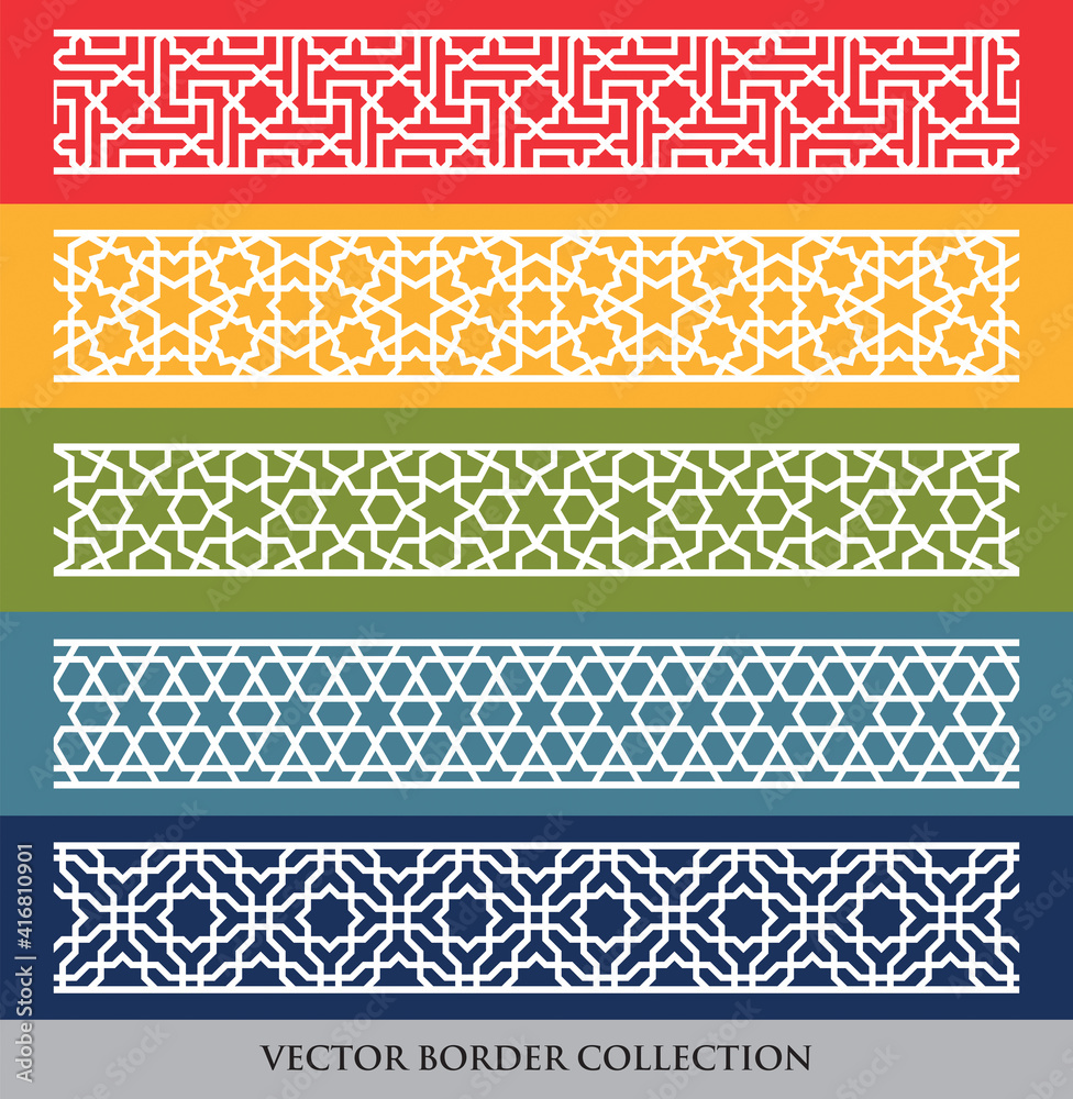 Collection of borders and decorative elements, Laser cut template ...