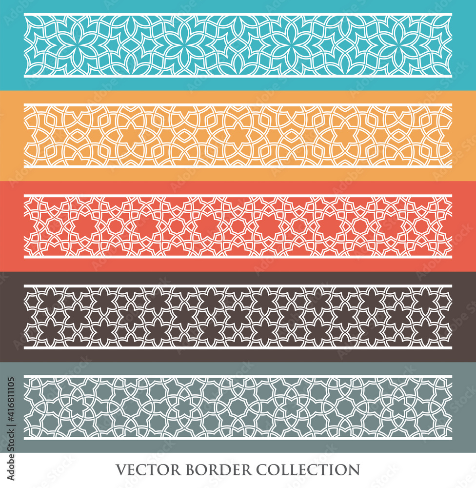 Collection of borders and decorative elements, Laser cut template ...