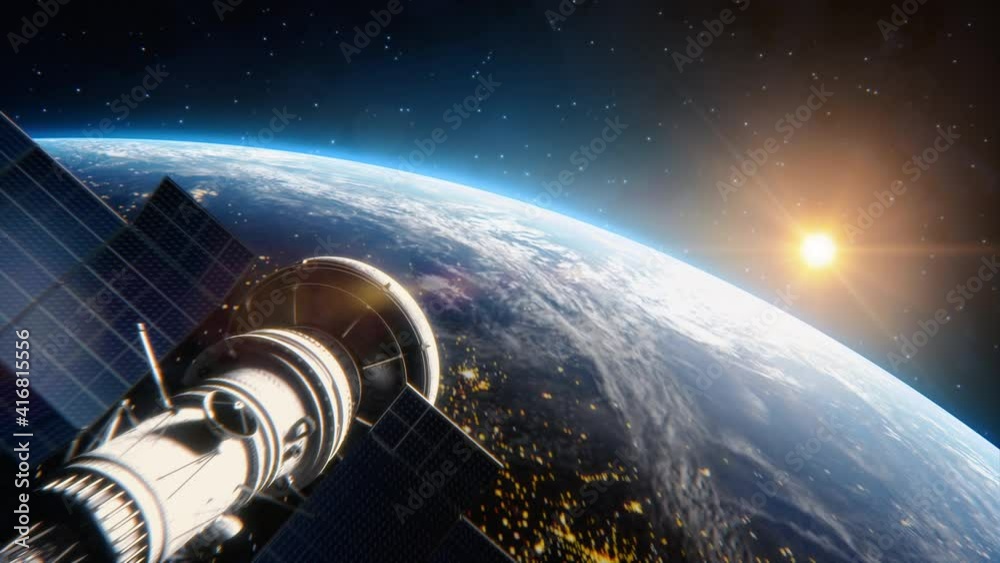 Breathtaking View of the Satellite Flying over Planet Earth as Seen ...