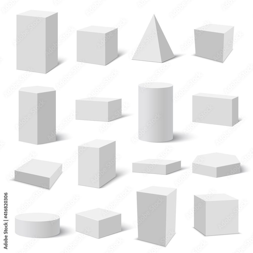Set of white boxes. Vector illustration. Stock Vector | Adobe Stock