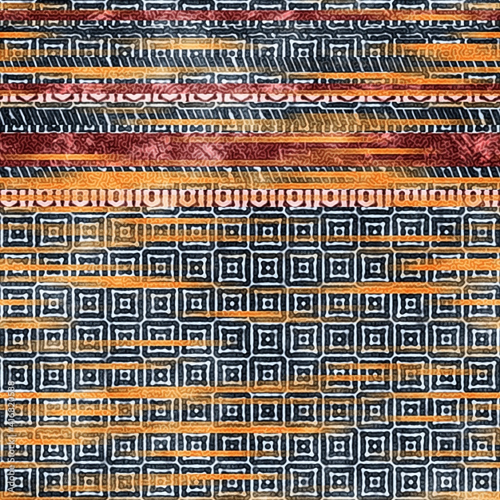 Seamless ethnic tribal pattern stripes rug design. High quality ...