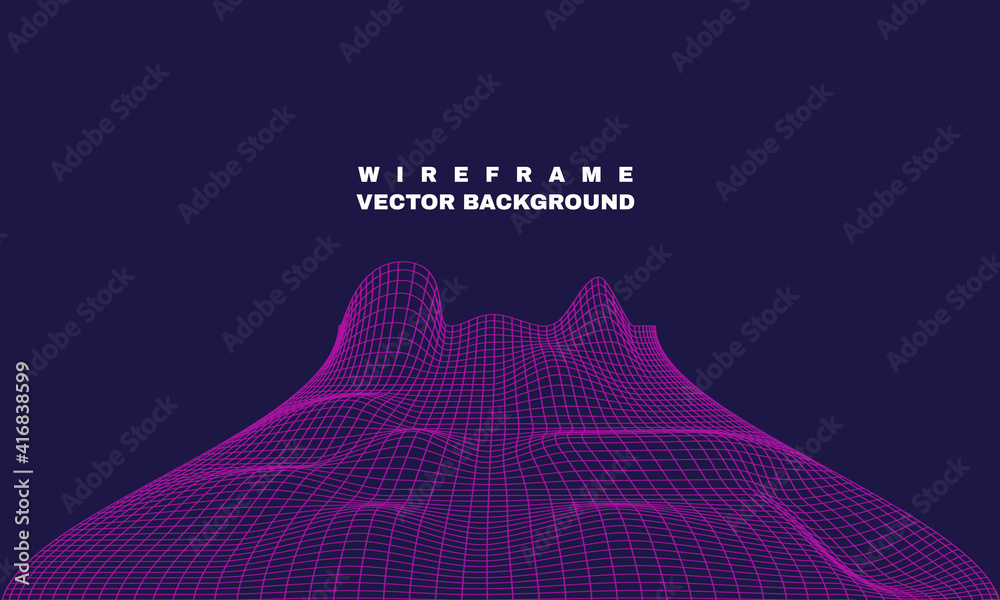 stock illustration abstract wireframe background grid technology ...