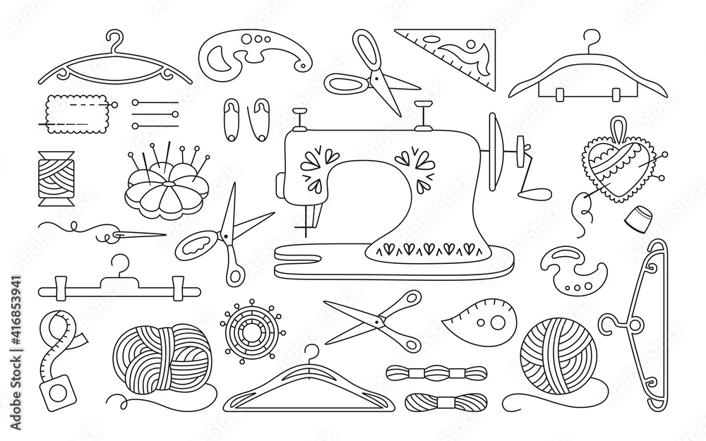 Cartoon Sewing Supplies