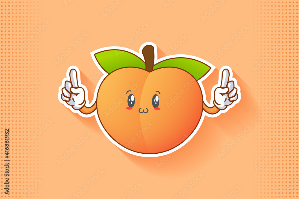 SMILING, HAPPY, UWU Face Emotion. Double Forefinger Hand Gesture. Peach ...
