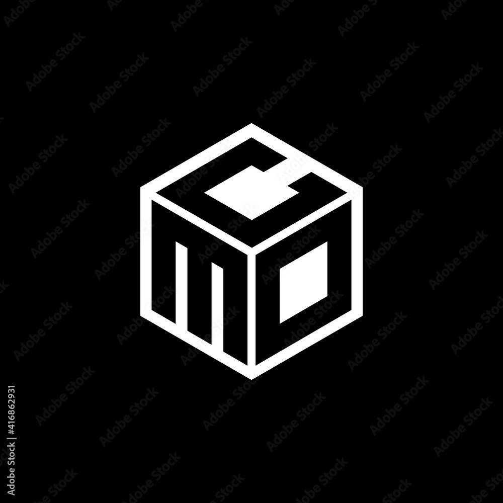 MDC letter logo design with black background in illustrator, cube logo ...