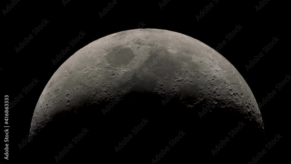 Vidéo Stock Waxing crescent moon as seeing from the southern hemisphere ...