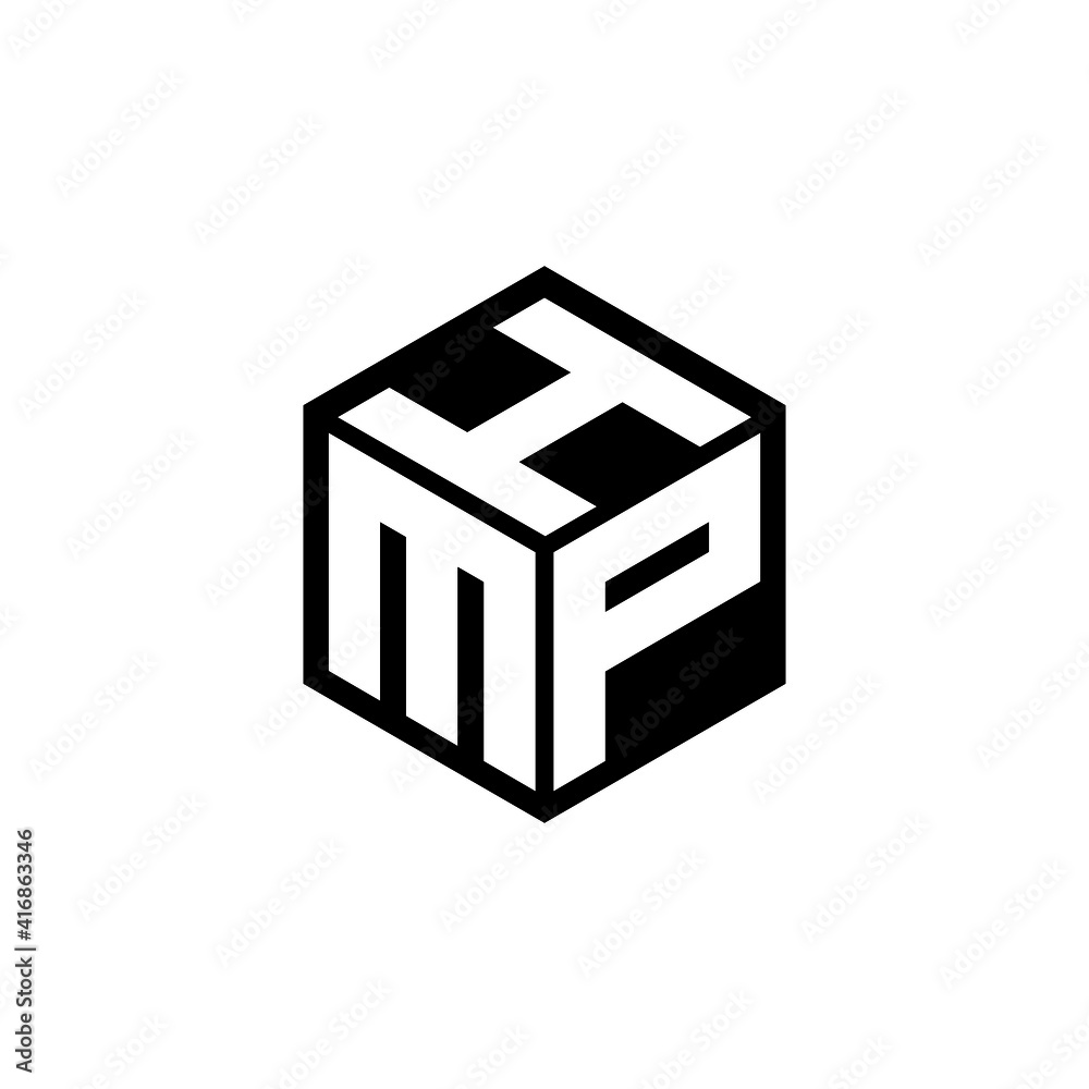 MPH letter logo design with white background in illustrator, cube logo ...