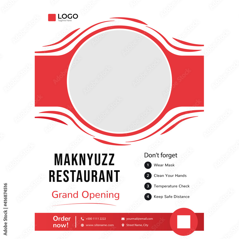 Modern style flyer template A4 size with bleeds high resolution vector ...