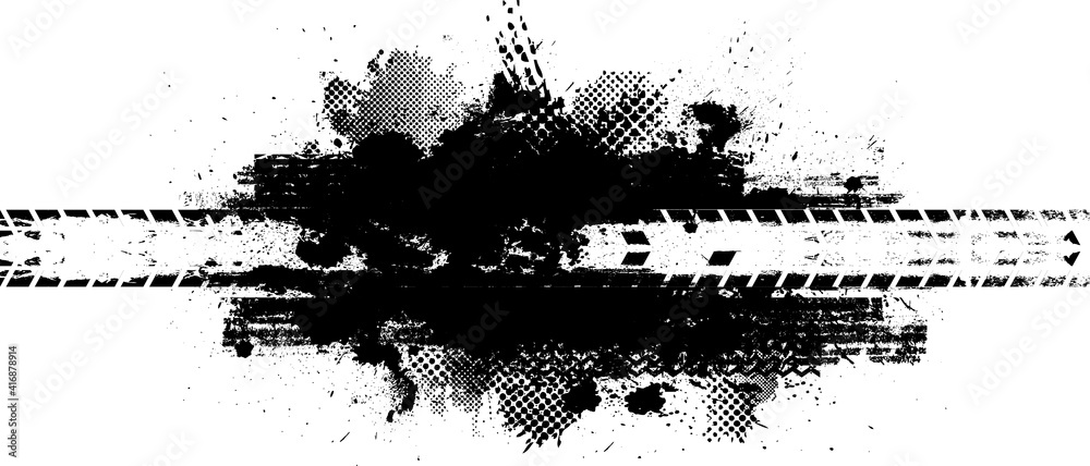Vector Print Textured Tire Track . Design Element . Car tread ...