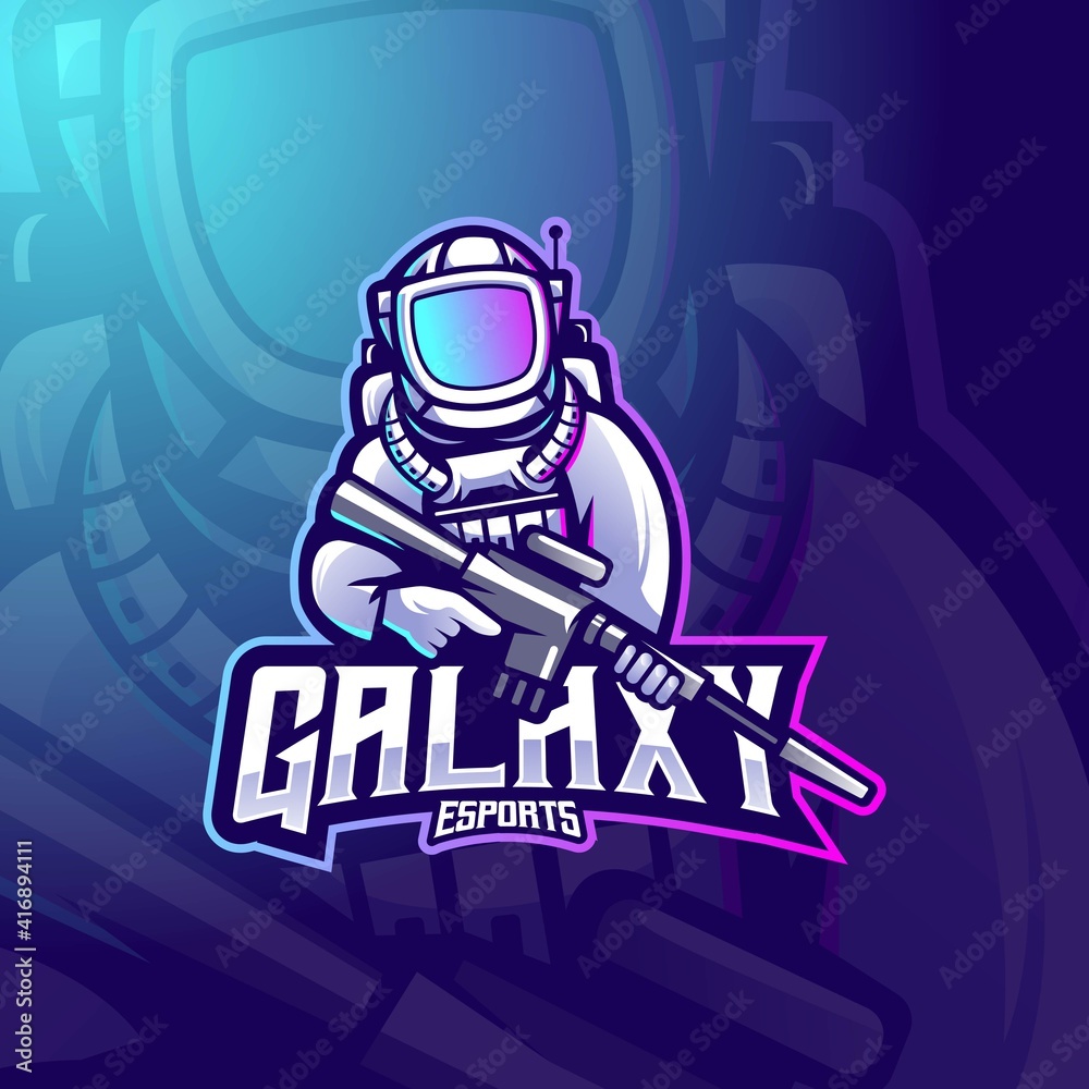 Astronaut mascot logo design vector with modern illustration concept ...
