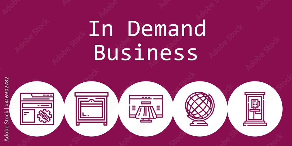 in demand business background concept with in demand business icons ...